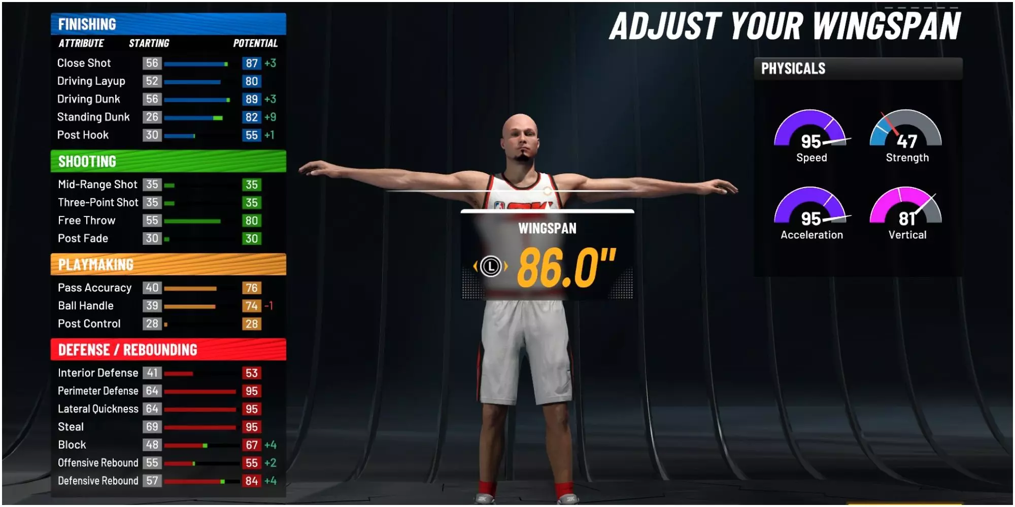 NBA 2K22 jokalariak 86 hazbeteko hedadura lortzen du