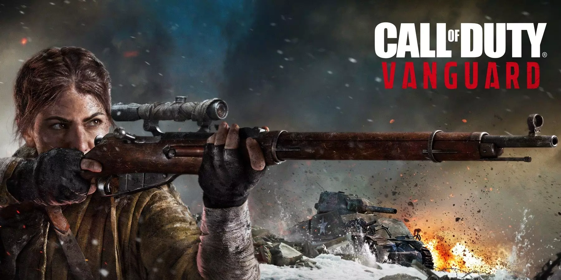 „Call of Duty Vanguard“ snaiperė, žvelgianti pro statinę