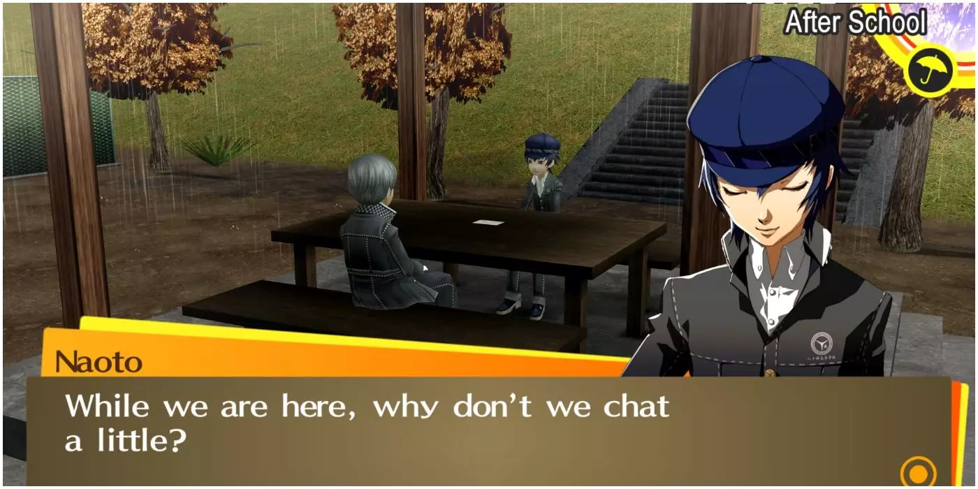 Layar pilihan dialog Persona Detective Naoto