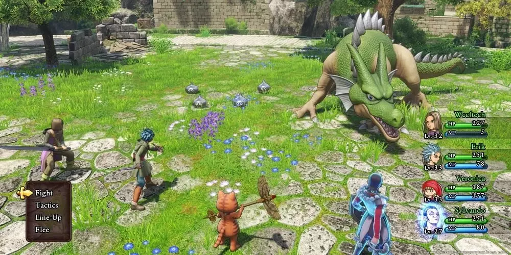 Dragon Quest XI'de bir savaş