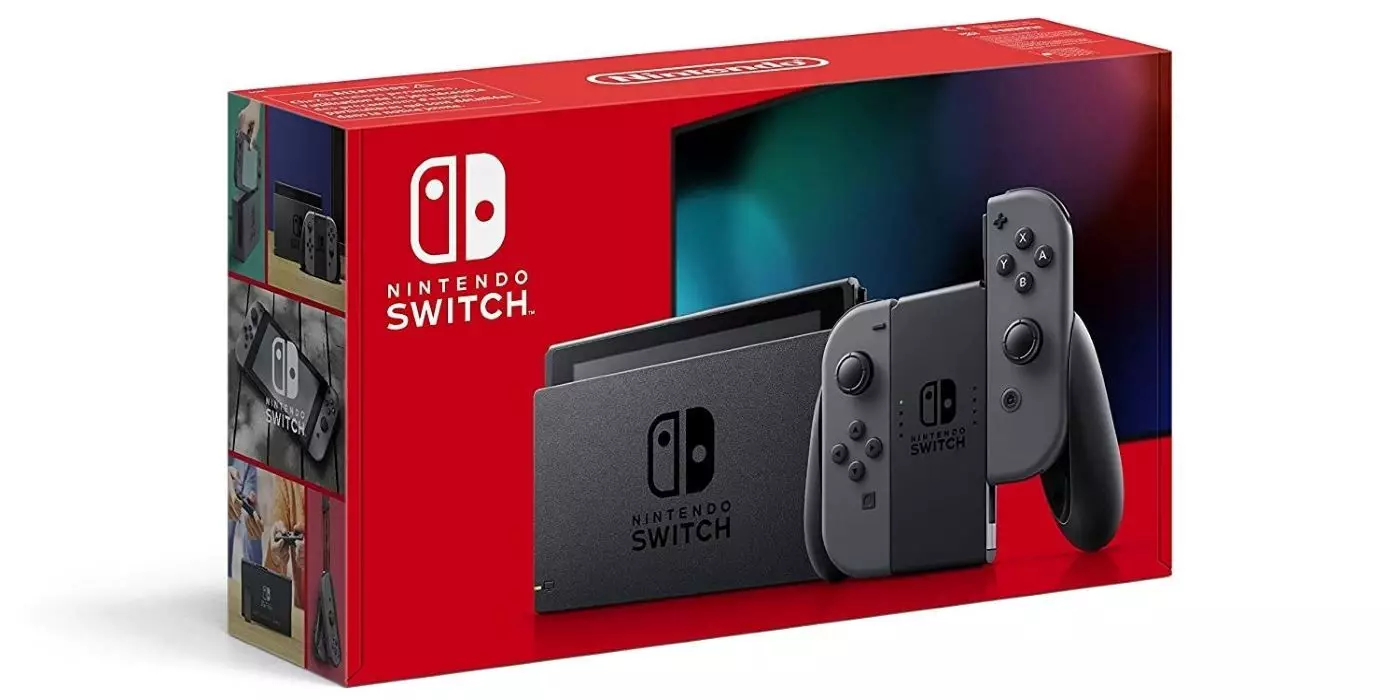 caixa cinza nintendo switch