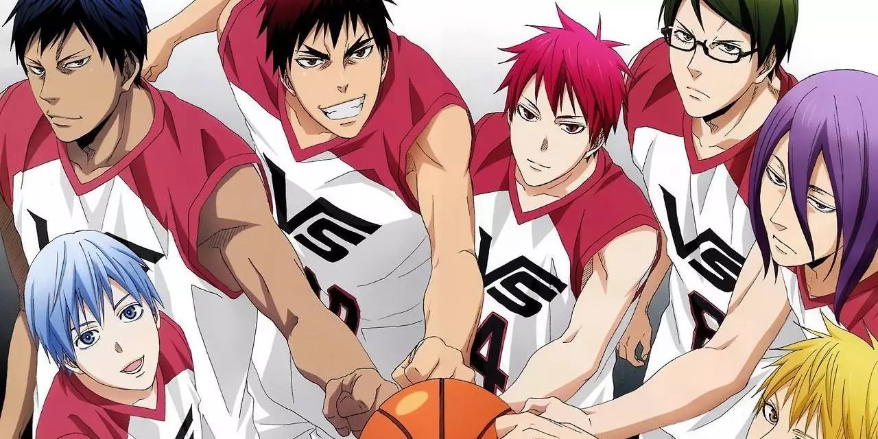 Anime Basketball Team all mat enger Hand um Ball