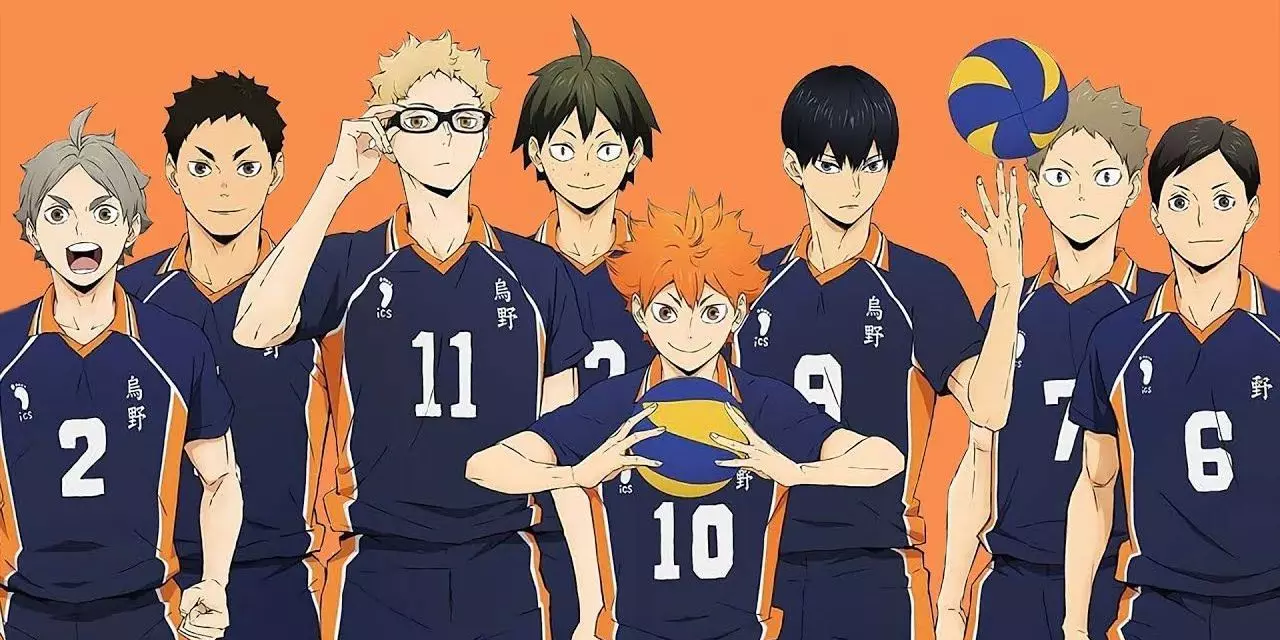 Team vun anime Volleyball Spiller