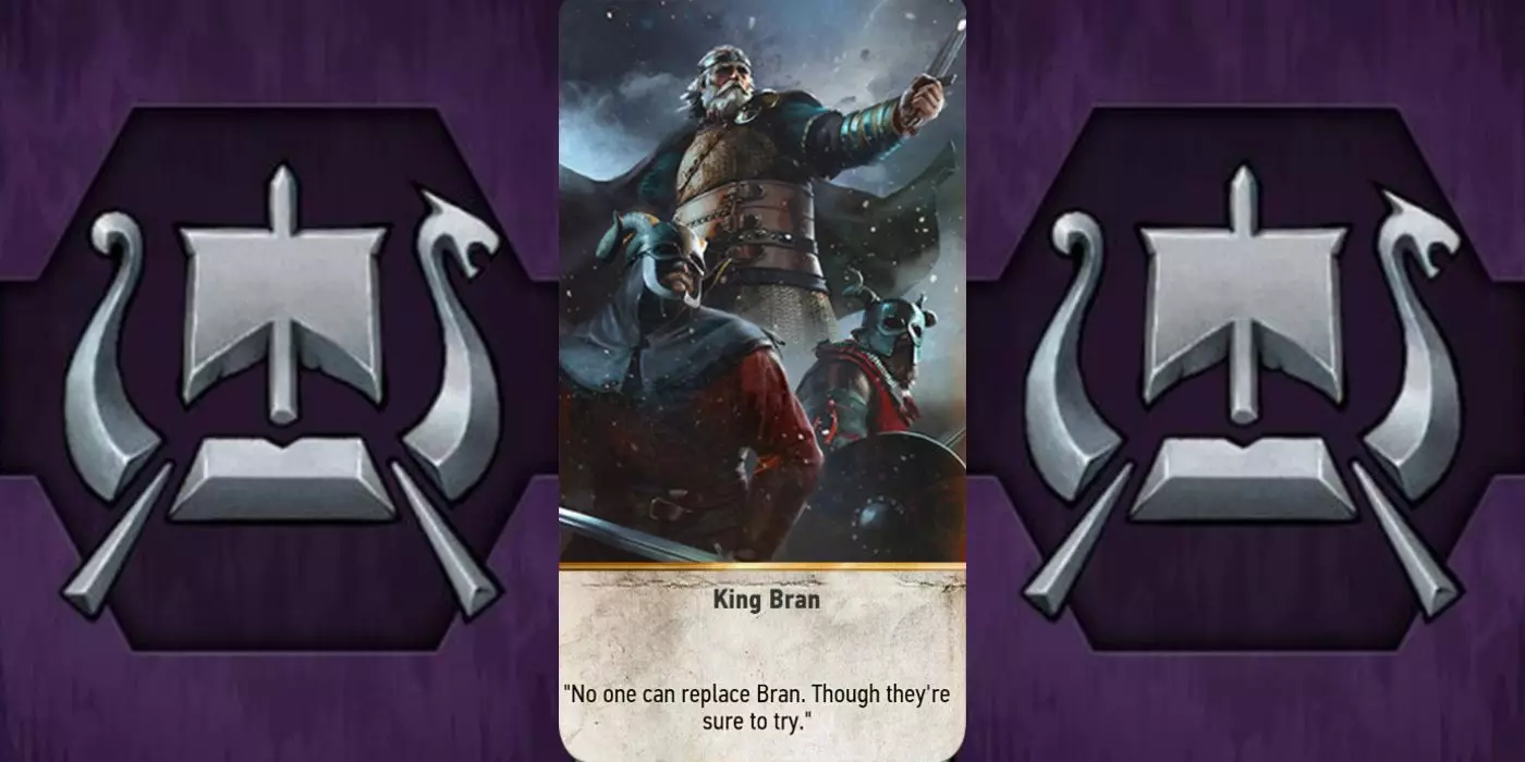 Carta de Rei Bran Gwent do baralho Witcher 3 Skellige