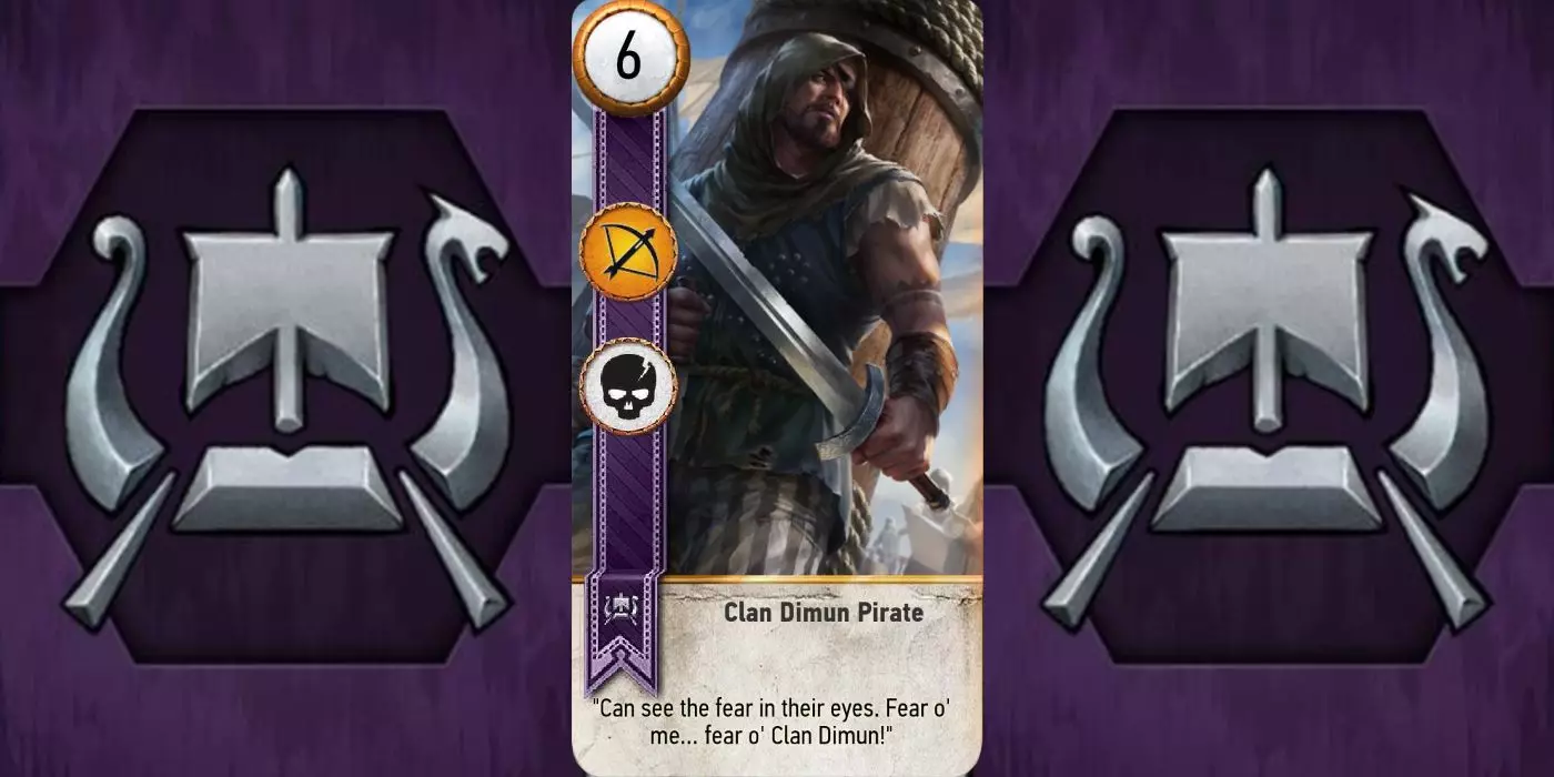 Witcher 3 Skellige Deck -klaani Dimun Pirate Gwent -kortti