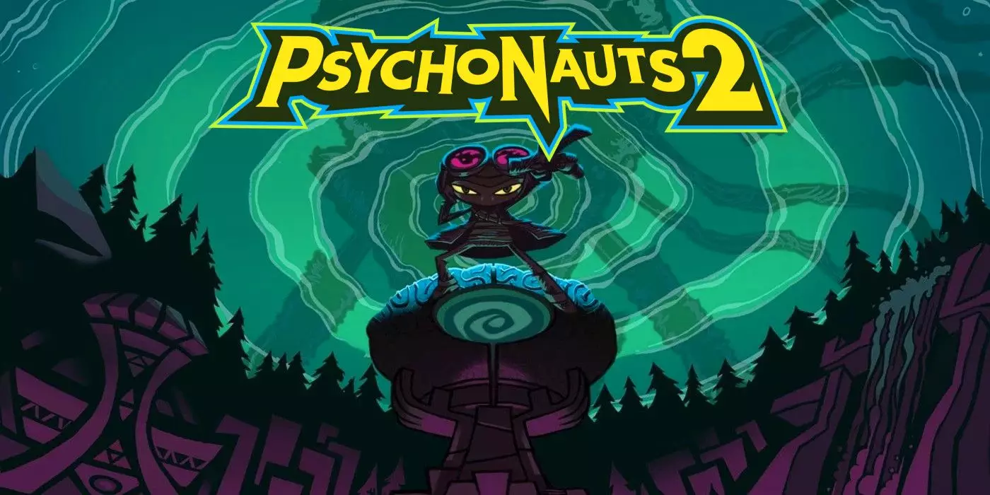 „Psychonauts 2 art if raz“ nukreipia su aukščiau esančiu logotipu