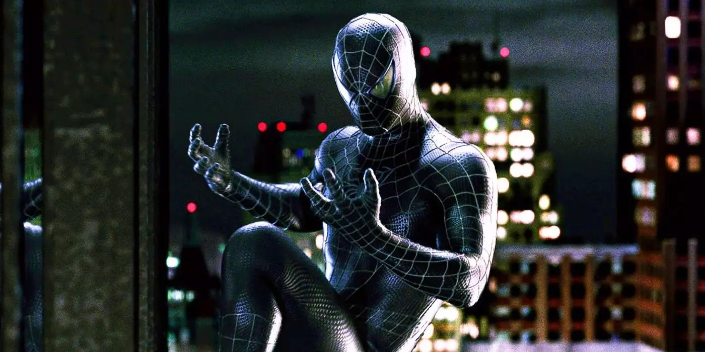 The Venom infused Spidey-Suit yn Spider-Man 3