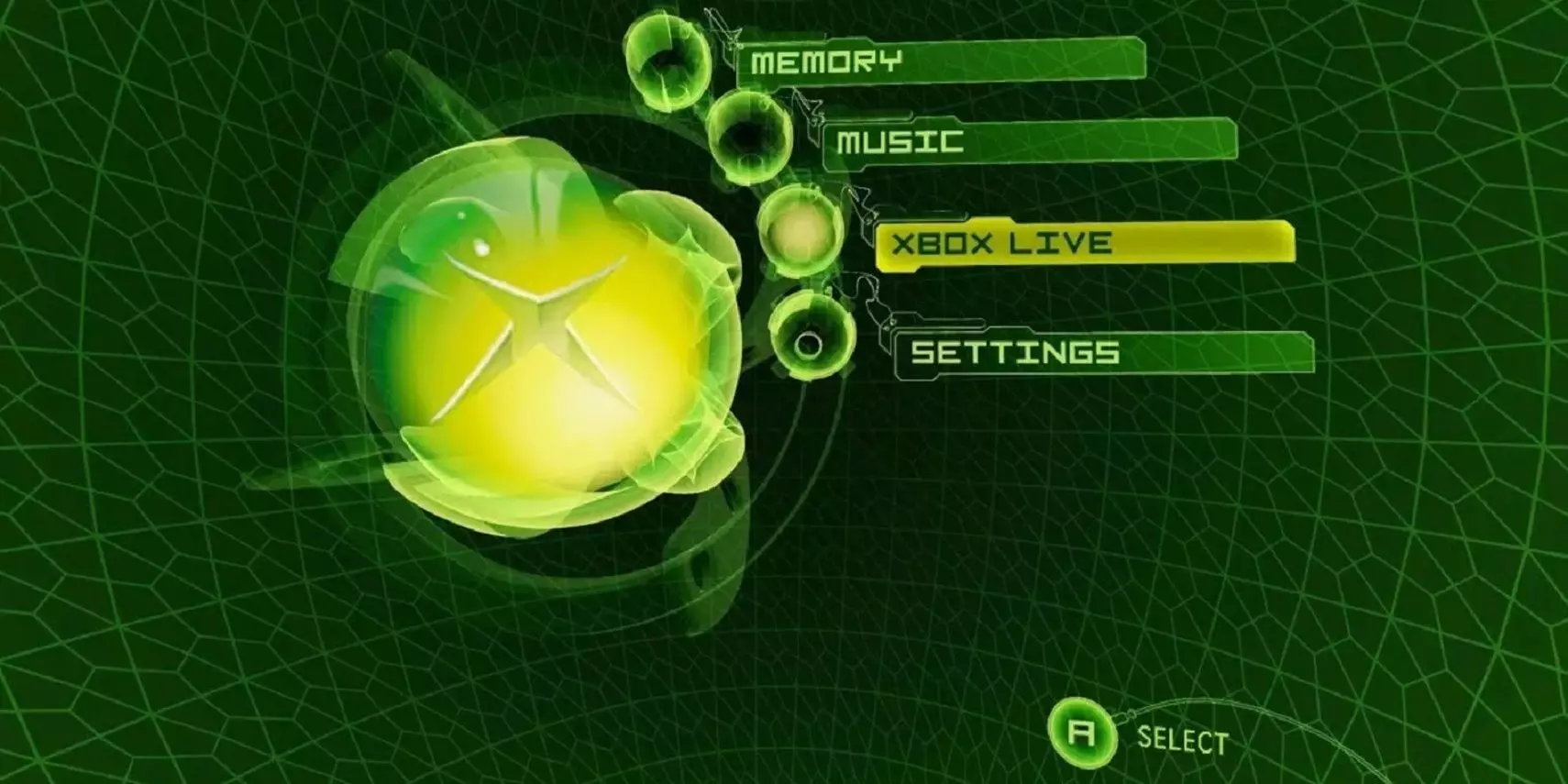 Xbox Main Menu Dashboard.