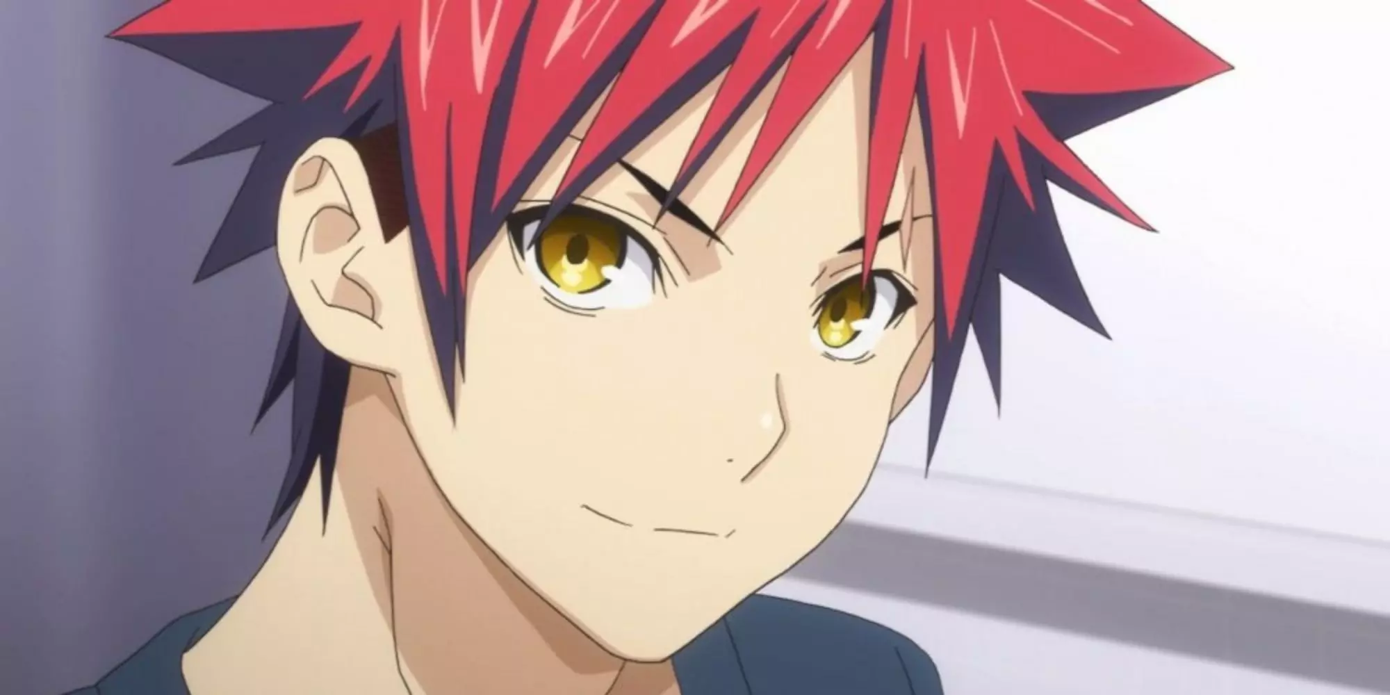 Soma Yukihira sorrindo e parecendo confiante