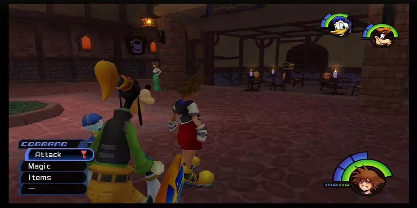 Sora, Donald va Goofy Traverse Townda