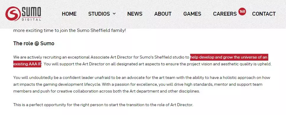 sumo Digital Associate Art director