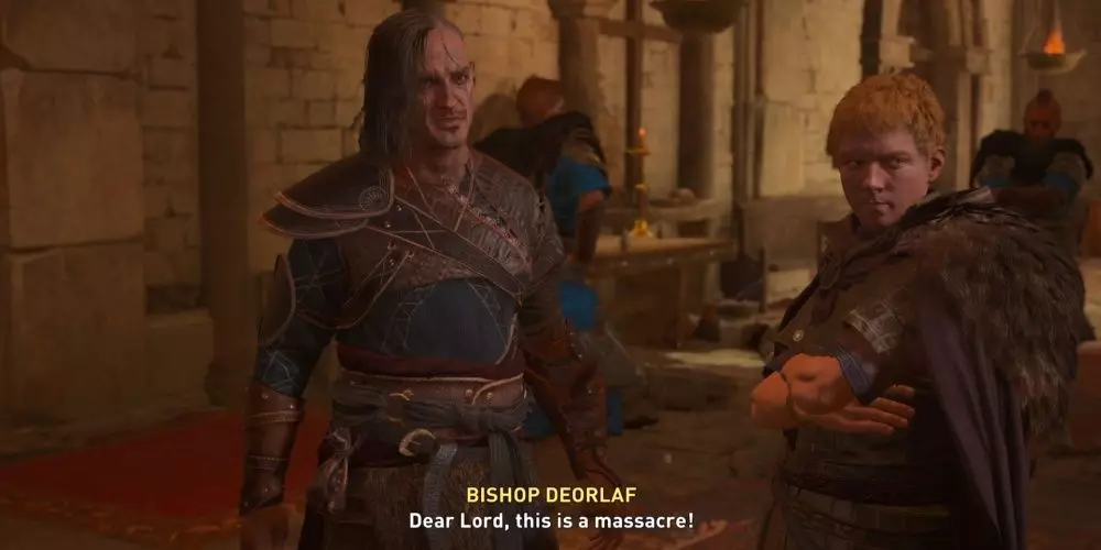 Цитат за бедствието на Assassins Creed Valhalla от Bishop с Ivarr и Ceolbert