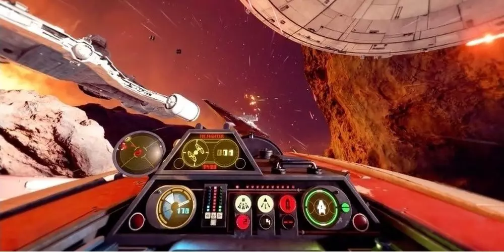 أسراب حرب النجوم A Wing Cockpit Star Destroyer