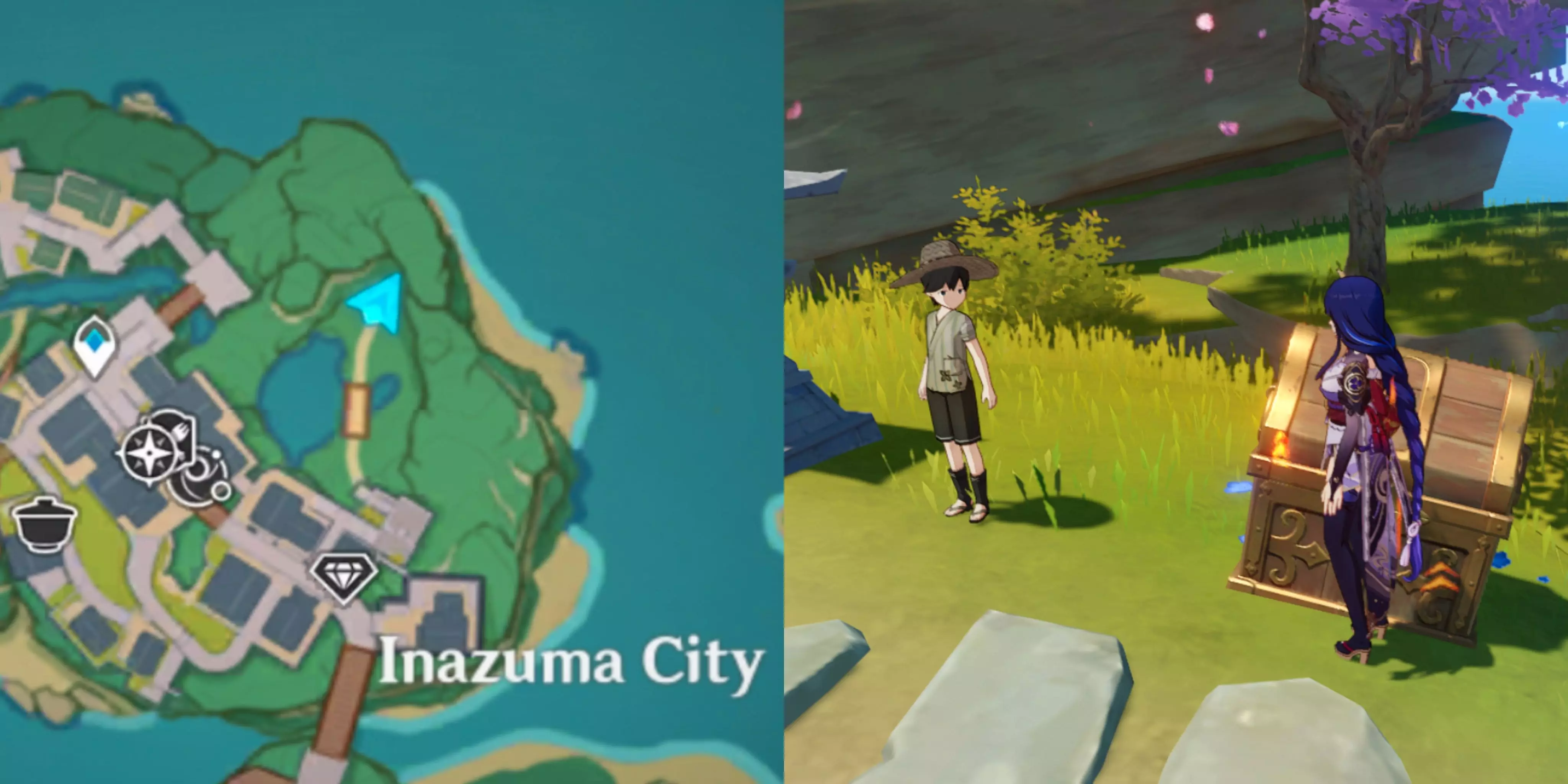 Lokasyon ng Chouji Isla ng Narukami