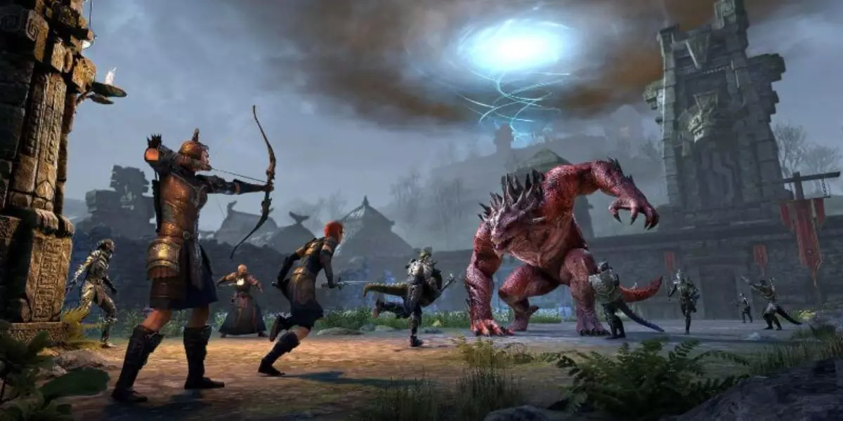 Pemain ing tengah pertempuran ing The Elder Scrolls Online