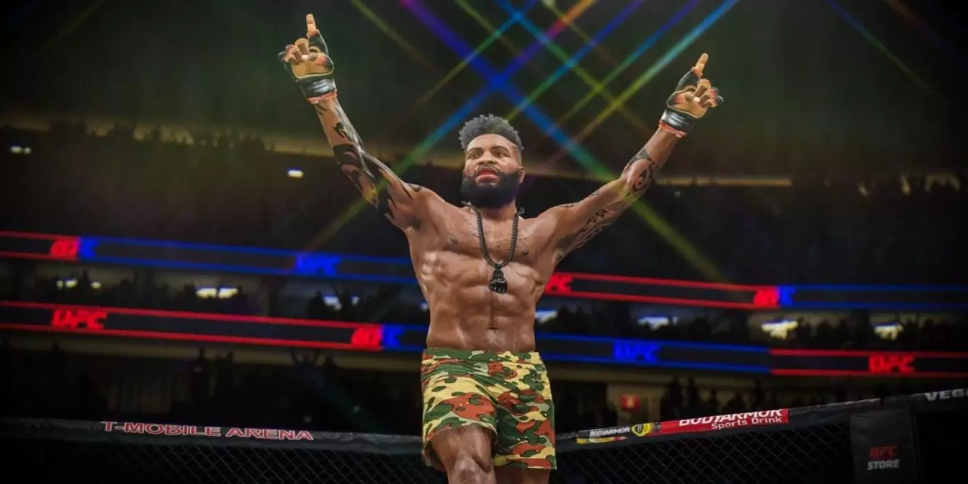 ea sports ufc 4 ஃபைட்டர் கொண்டாட்டம் கைகளை உயர்த்தியது