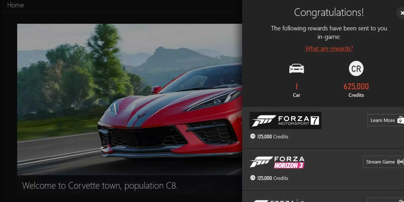 Aplicación Forza Horizon 4 Hub