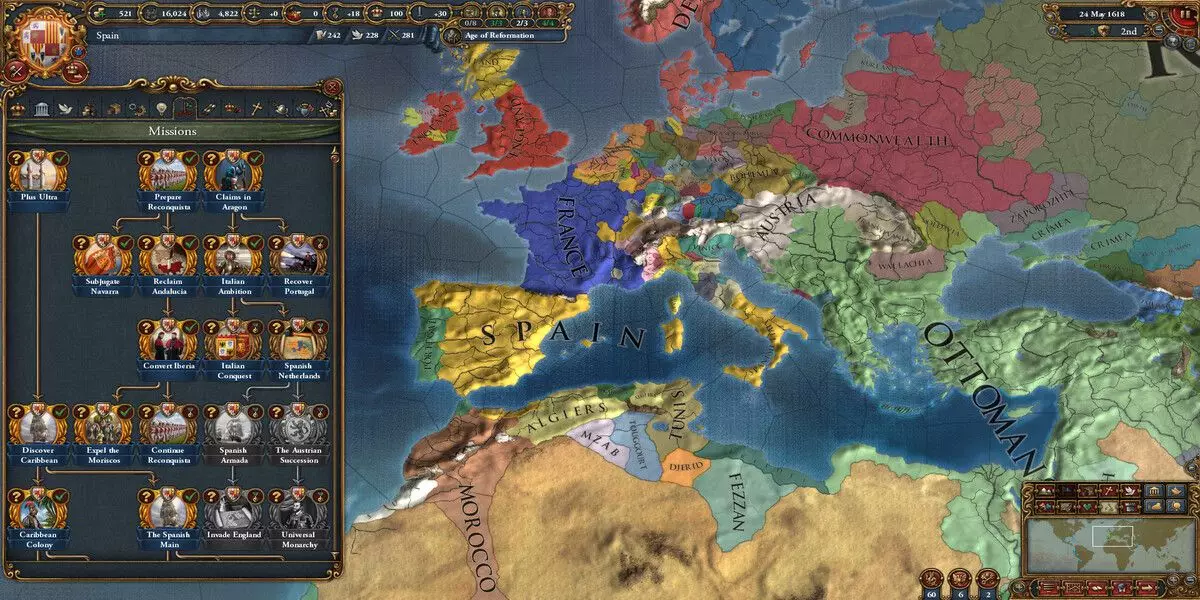 Europa Universalis 4 քարտեզ