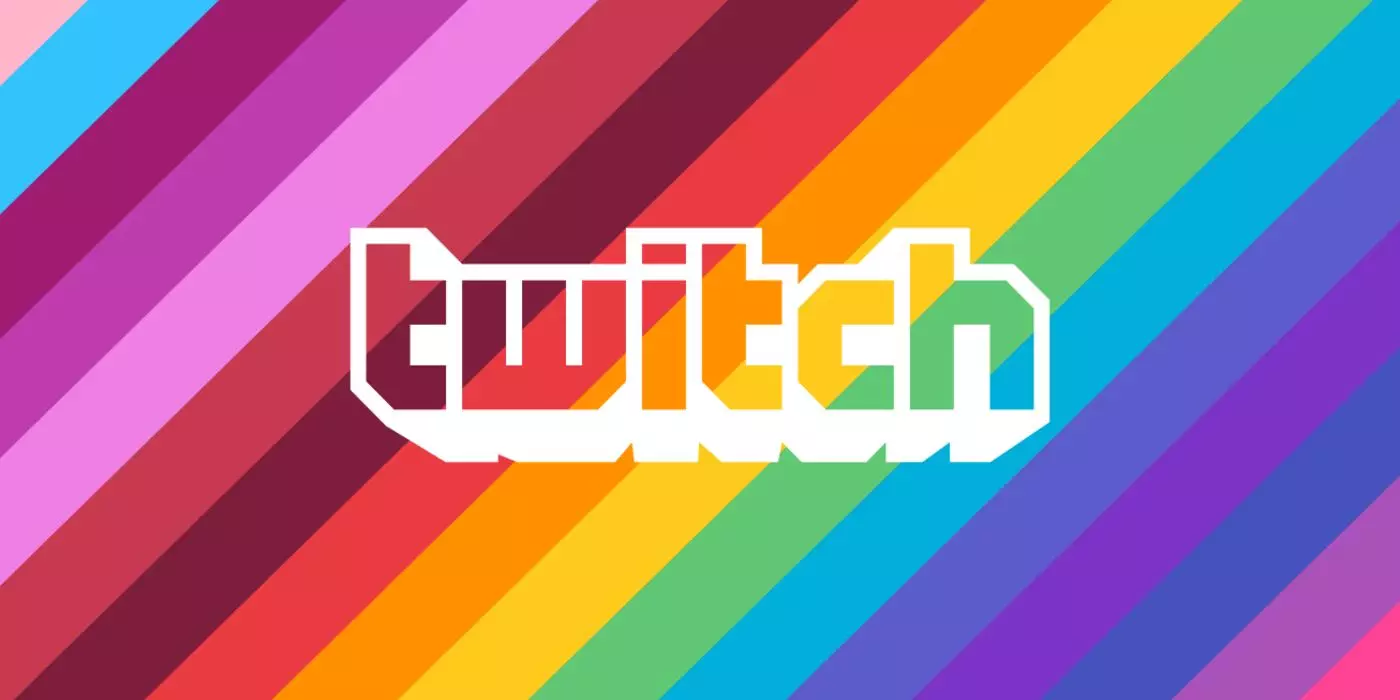 twitch logo ĉielarka fono