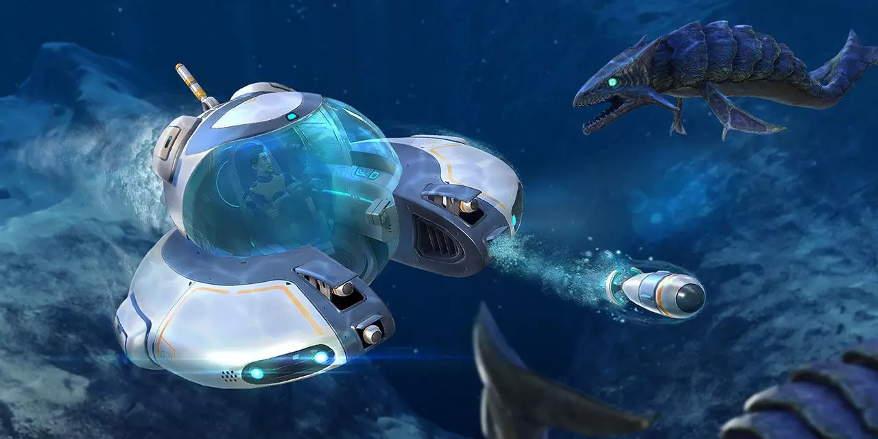 seamoth dengan modul naik taraf torpedo.