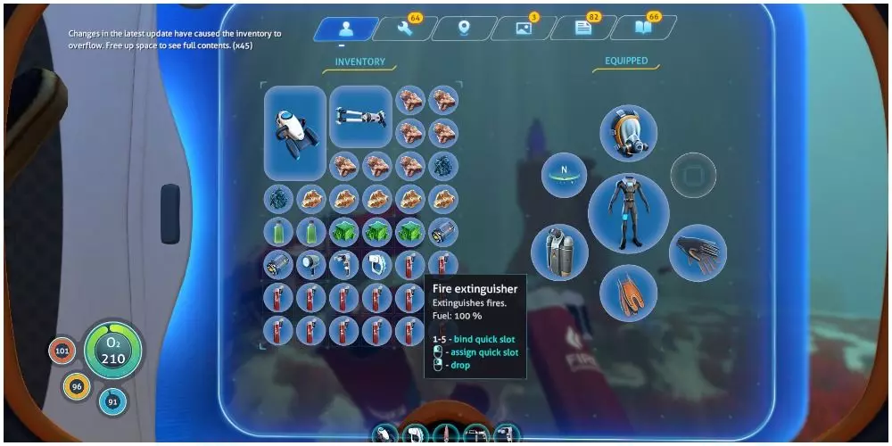 Subnautica ინვენტარი