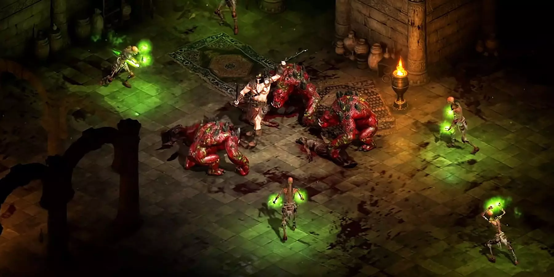 Diablo 2 Resurred-д дайснууд руу дайрч буй варвар