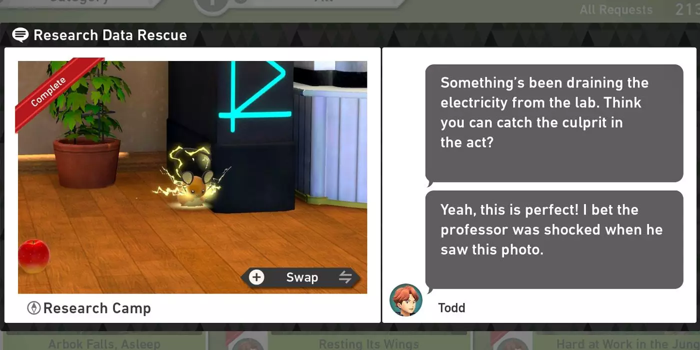 Ang kahilingan ng Research Data Rescue sa kursong Research Camp sa New Pokemon Snap
