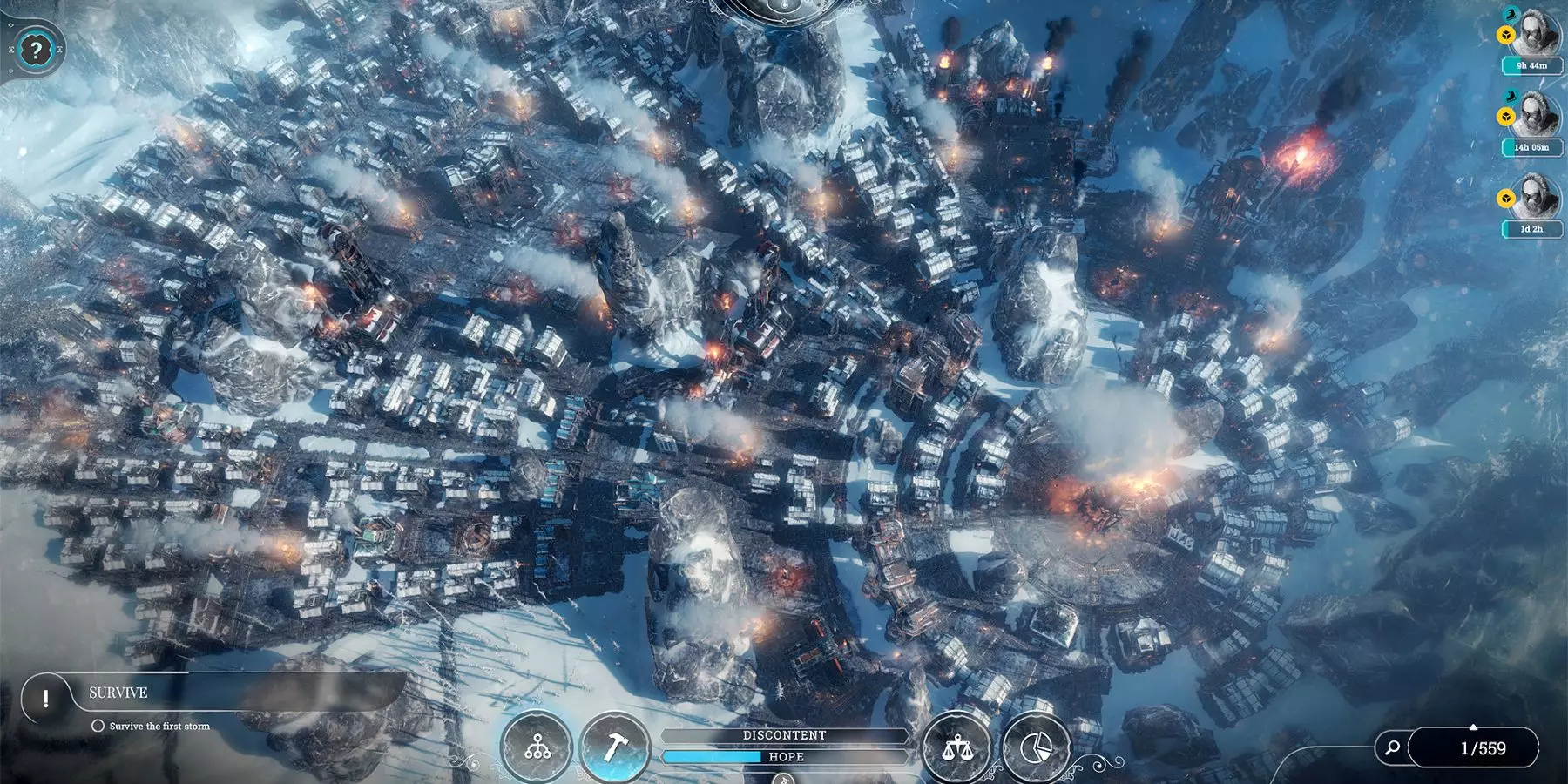 Graditelj grada Igre Frostpunk Survival