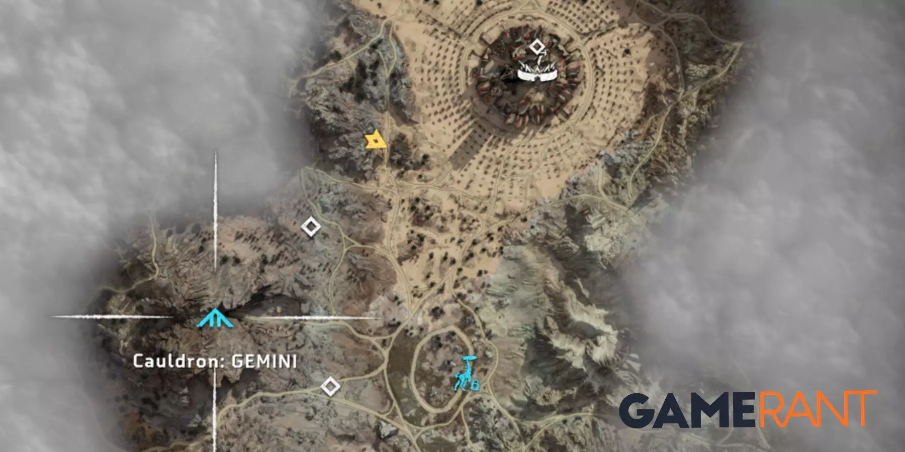 Horizon Forbidden West Cauldron Lleoliad map GEMINI