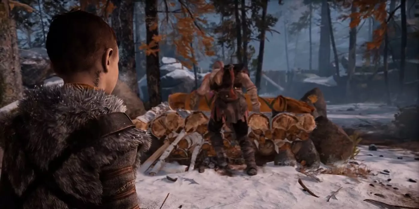 atreus assistindo kratos queimar faye