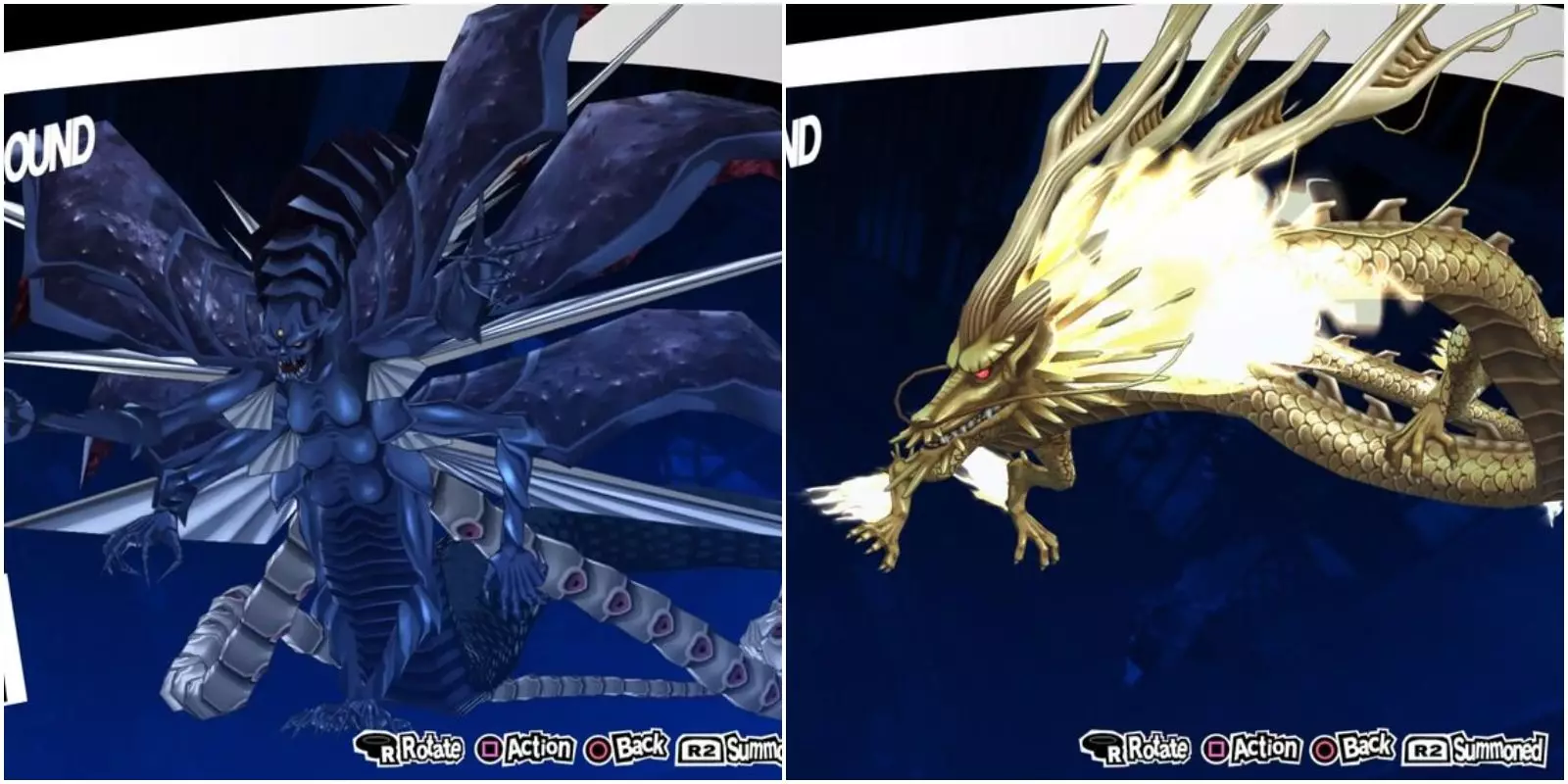 o diabo da mitologia cristã e o dragão dourado da tradição chinesa em persona 5 royal