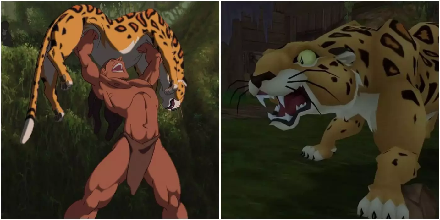 La morto de Sabor estas grandioza okazaĵo en Tarzan, sed ne Kingdom Hearts