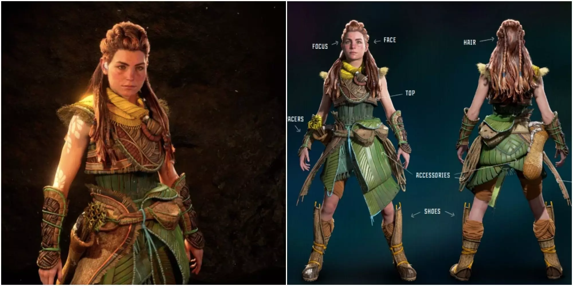 Horizon Forbidden West Collage ya Aloy's Utaru Harvester Rare Outfit