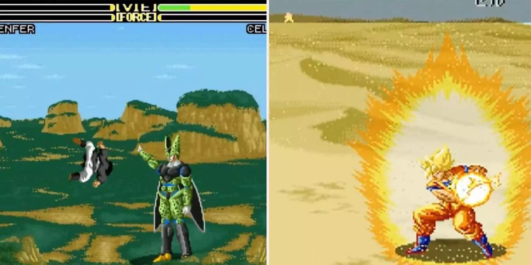 Dragon Ball Z Super Butōden 2 goku, cell, satan