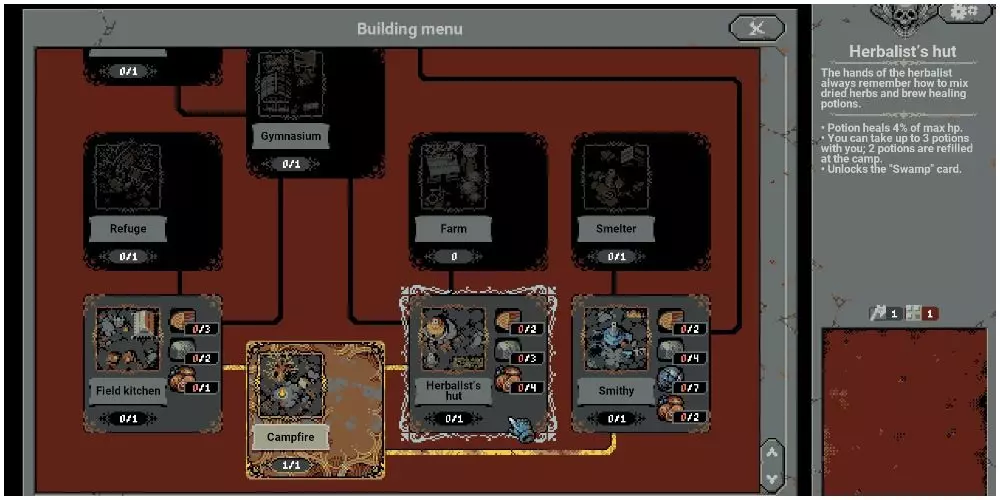 Loop Hero Construint la primera cabana d'herboristeria