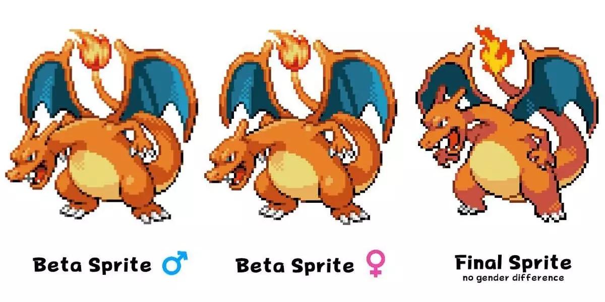 Charizard Beta eta azken diseinua.