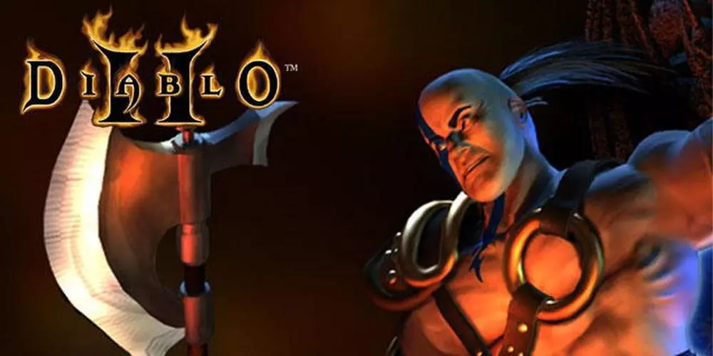 Diablo 2 Barbar springt in Aktion