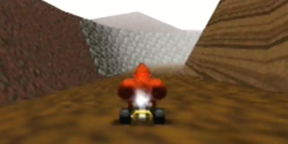 Mario Kart 64 Donkey Kong đua trên Dirt Rock Slopes