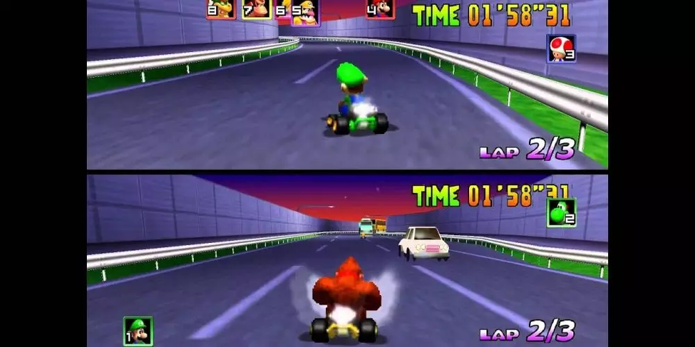 Mario Kart 64 Abashoferi ba AI Luigi Indogobe