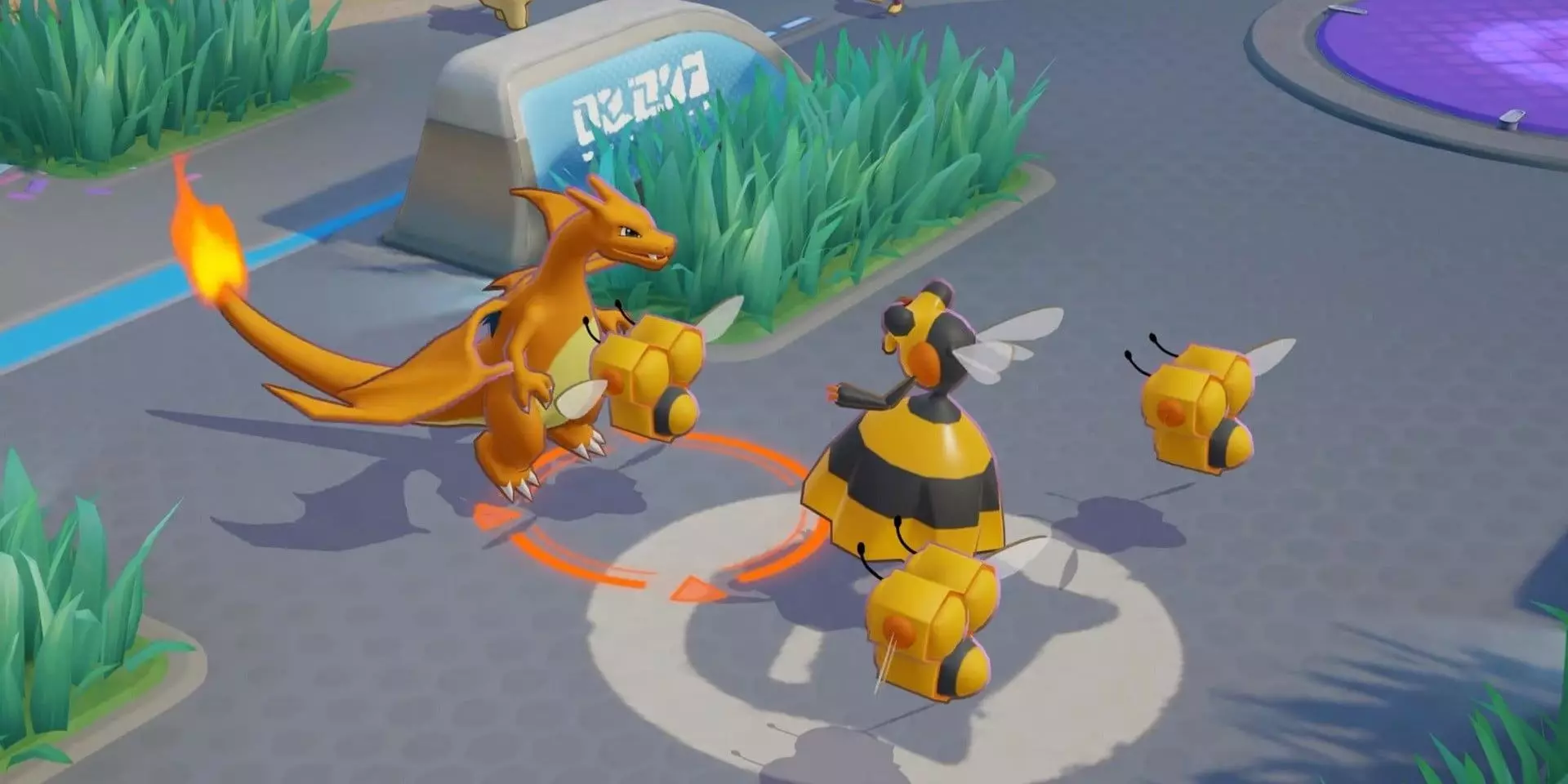 Charizard ir laukinis pokemonas žaidime Pokemon Unite