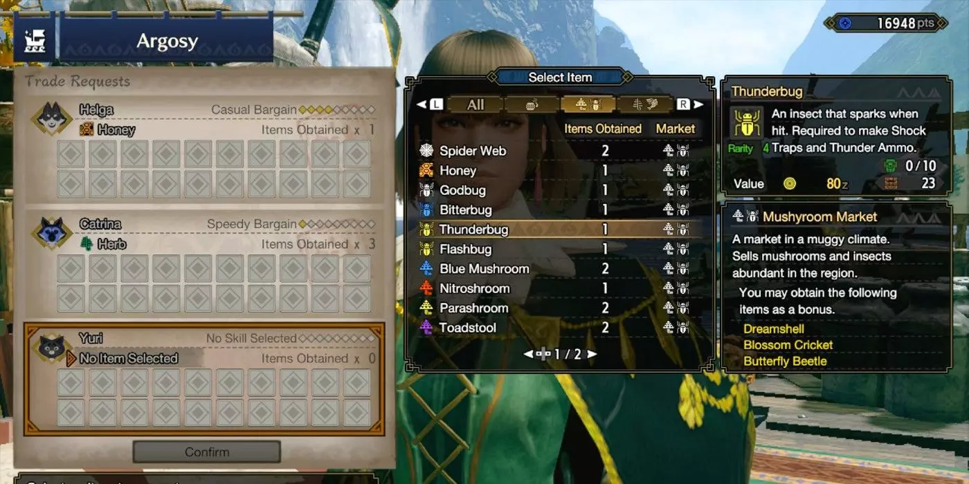 monster hunter rise argosy trading menu